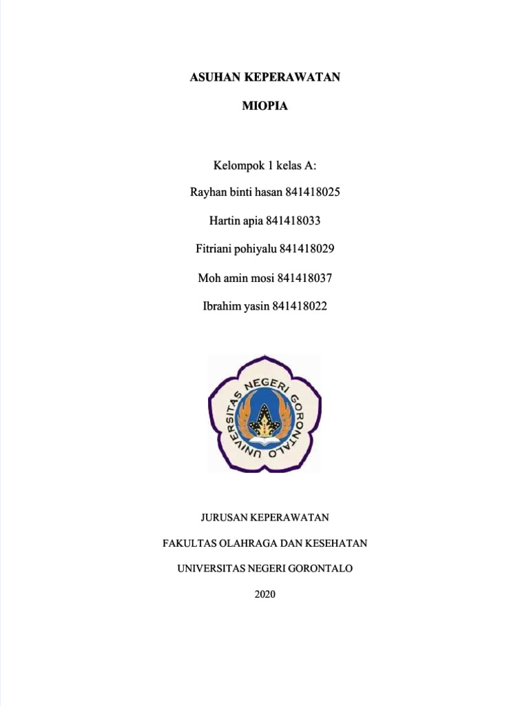 PDF Askep Miopia Ns Ita Kel 1 Kls A - Compress | PDF