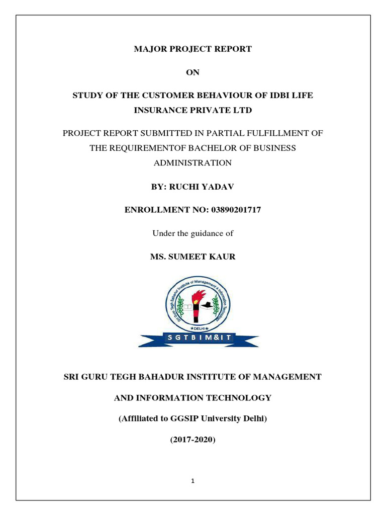 Customer Behavior in IDBI Life Insurance | PDF | Consumer Behaviour ...