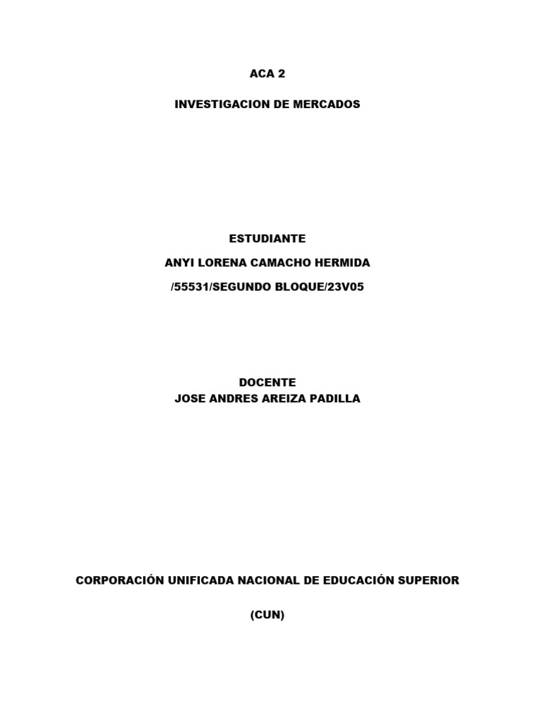 Aca 2 Invesigacion de Mercados Entrega | PDF | Supermercado | Los consumidores