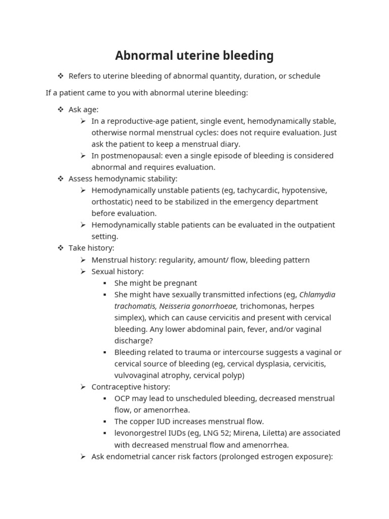 Abnormal Uterine Bleeding | PDF | Menopause | Menstrual Cycle