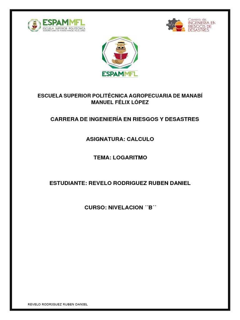 Logaritmos - Ruben Daniel Revelo Rodriguez | PDF