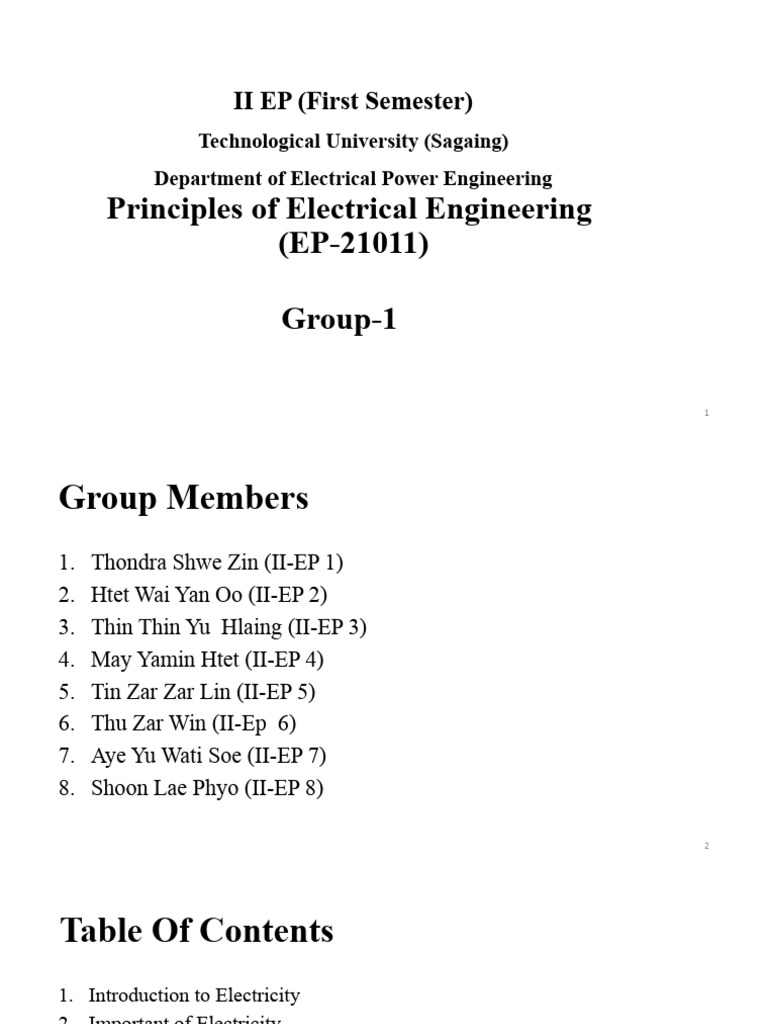 Presentation For Electricity | PDF | Direct Current | Electric Current