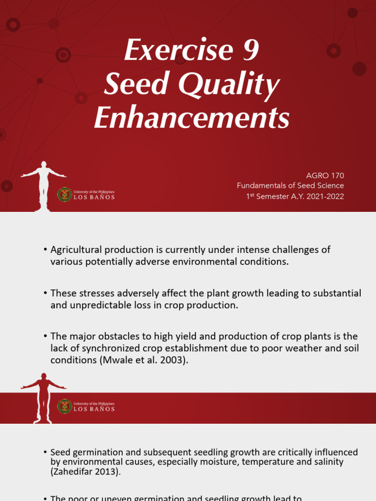 Exercise 9 - Seed Enhancements | PDF | Seed | Germination