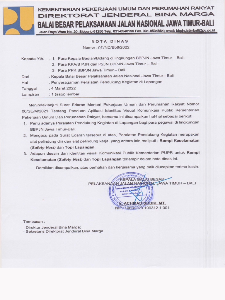 Nota Dinas No. 05 | PDF