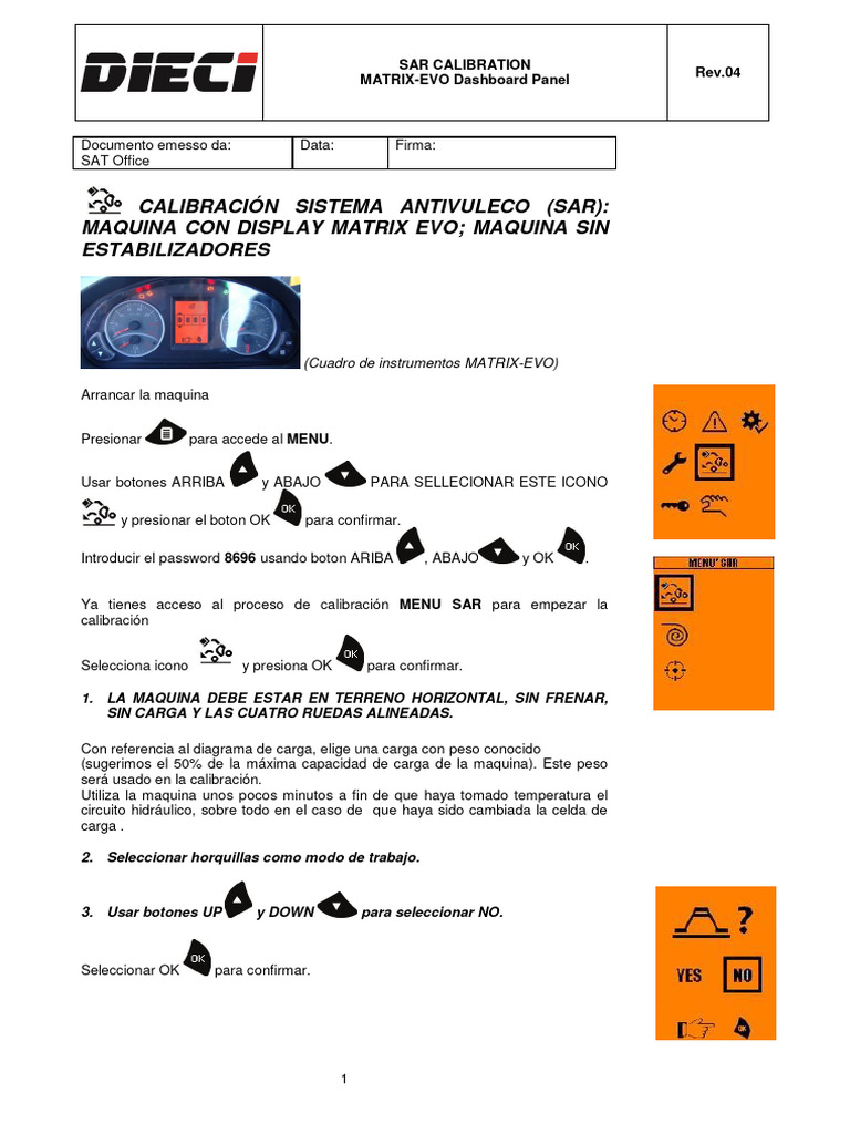 Matrix EVO calibration ESP | PDF