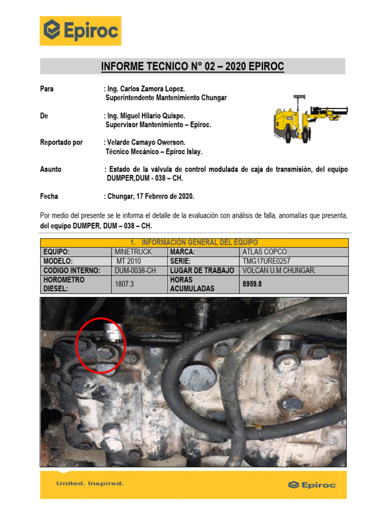 d38 Informe Tecnico Dumper 038 - Ch Valvula Moduladora | PDF | Vehículo ... d38 Informe Tecnico Dumper 038 - Ch Valvula Moduladora | PDF | Vehículo ...
