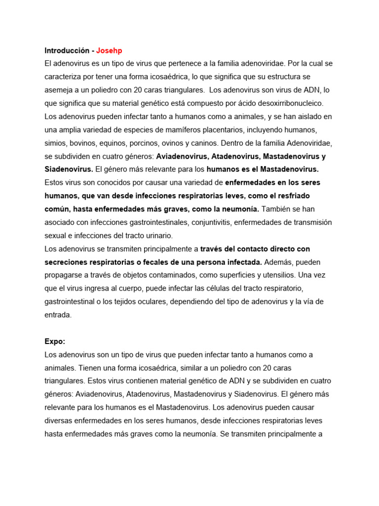 Caso Clinico PIV | PDF | Adenoviridae | Resfriado comun