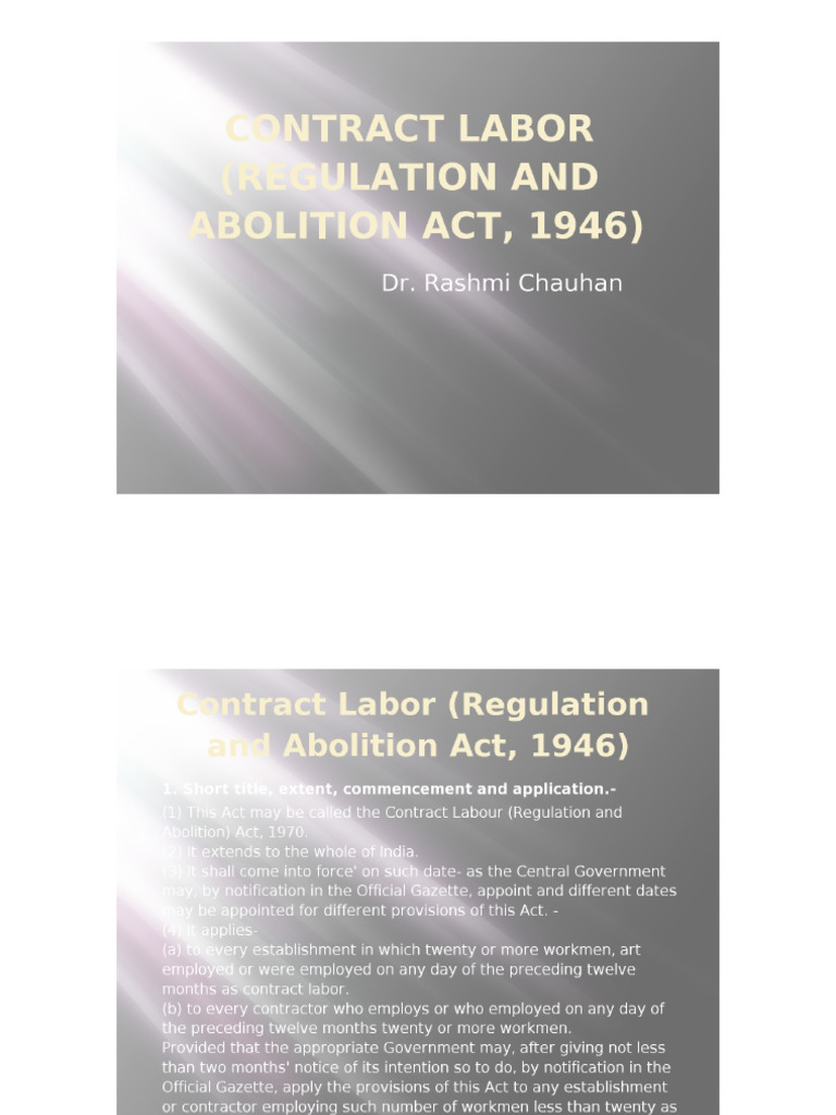 Contract Labor (Regulation and Abolition Act, | PDF