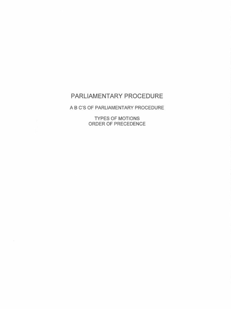 Understanding Parliamentary Motions | PDF | Committee | Agenda (Meeting)