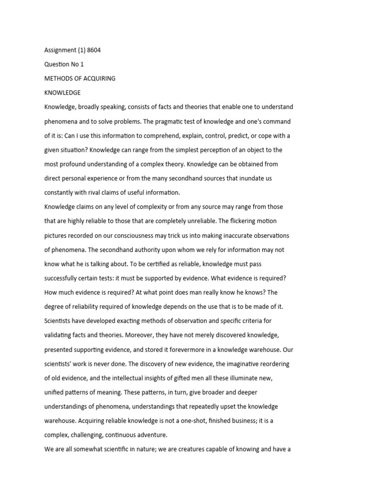 Assessment 8604 | PDF | Deductive Reasoning | Logical Consequence