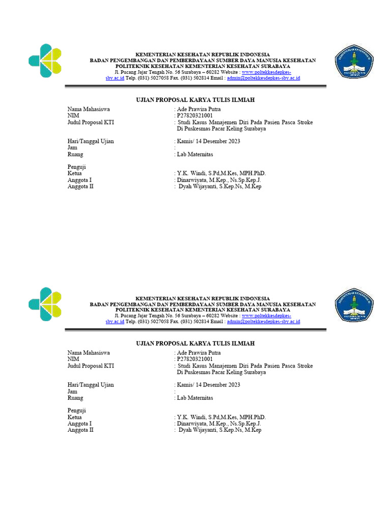 Lembar Nama Sempro | PDF