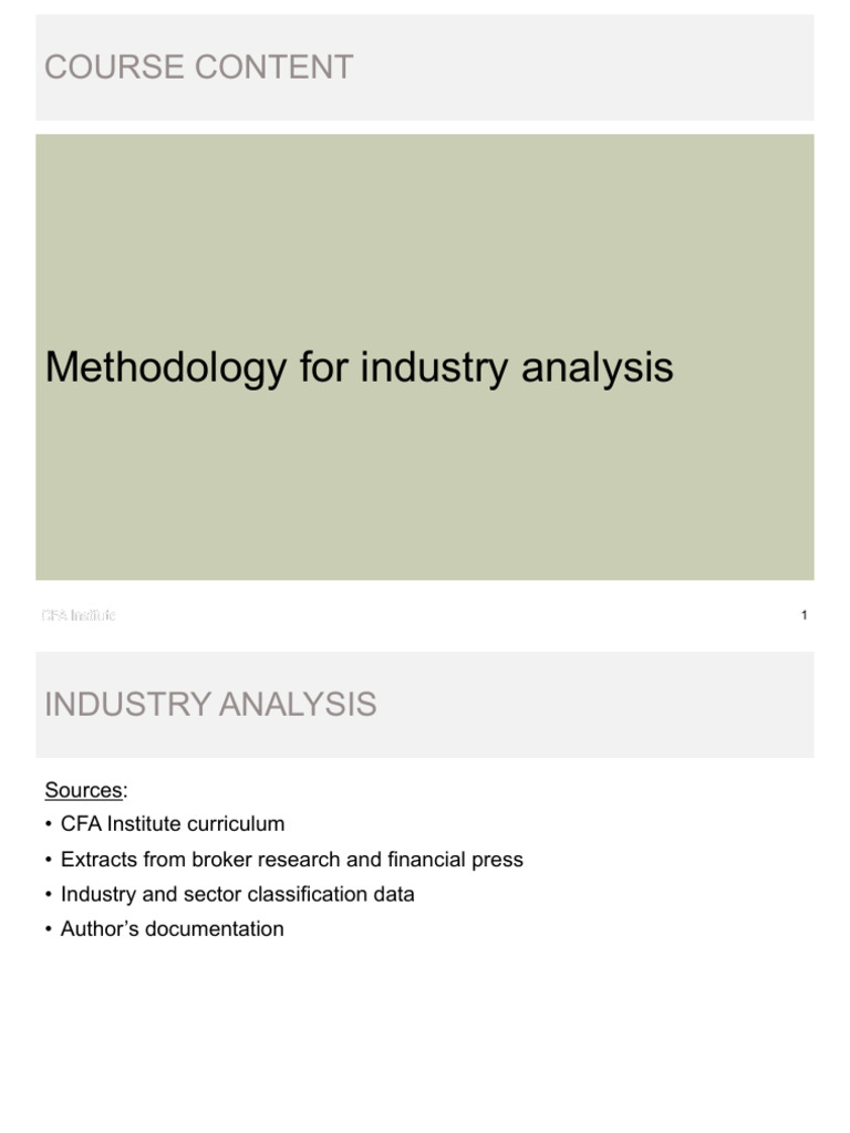 W2 - Methodology For Industry Analysis - INDUSTRY ANALYSIS - Vfinal 2024 | Download Free PDF ...
