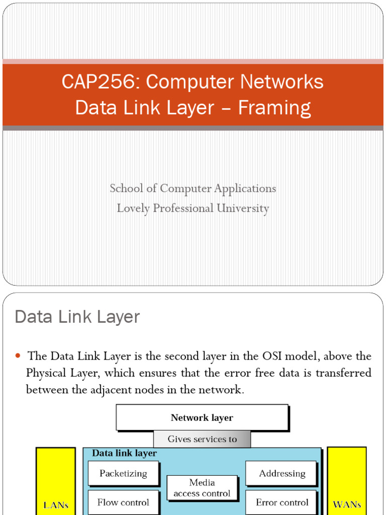 08 Data Link LayerFraming | PDF | Computer Network | Telecommunications Standards