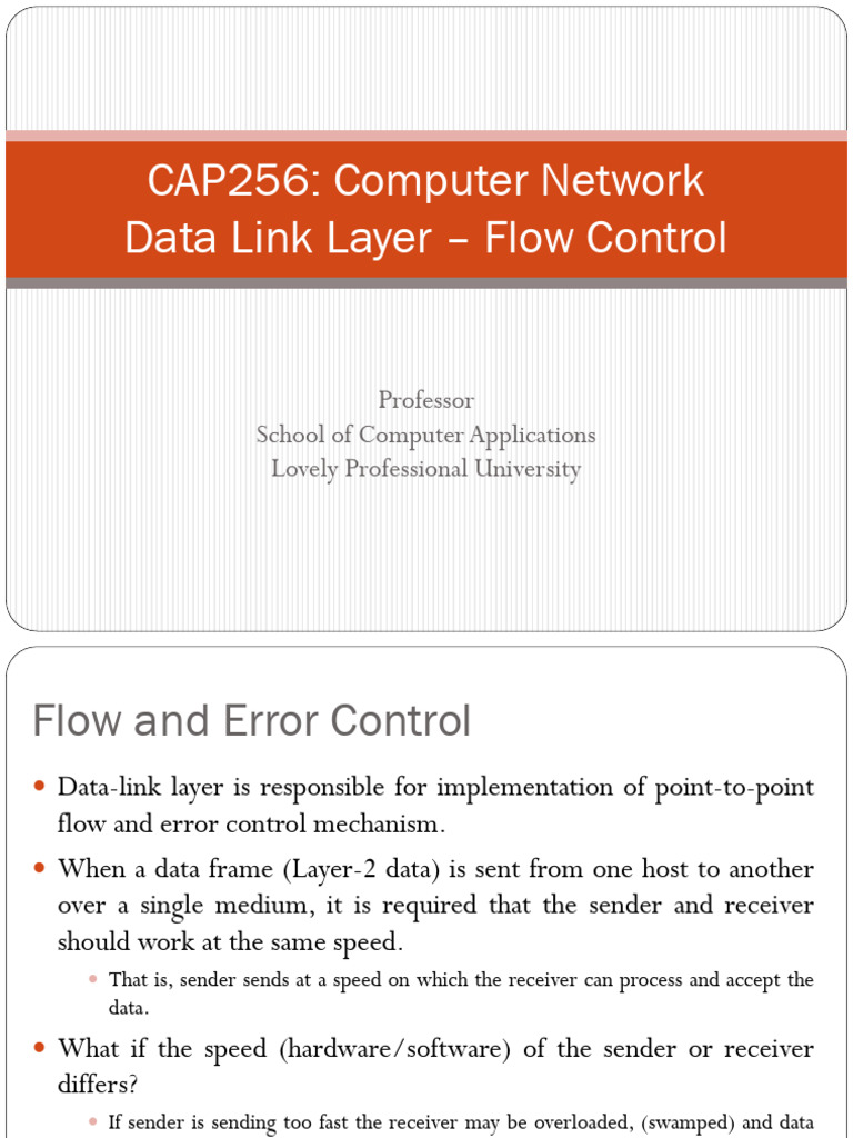10 Data Link Layerflow Control Pdf Transmission Control Protocol