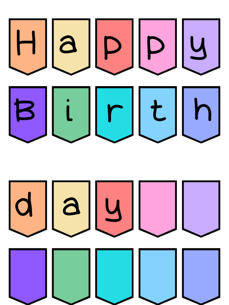Cartillas de Numeros y Letra Happy Birthday | PDF