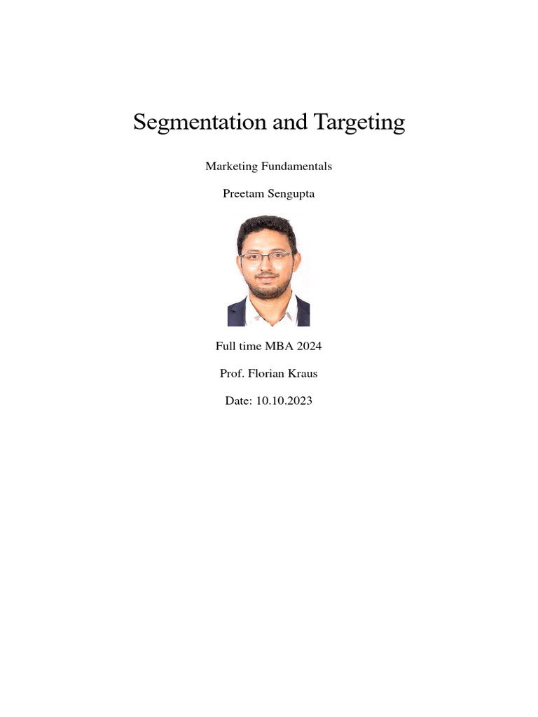 Assignment Template Word | PDF | Market Segmentation | Business