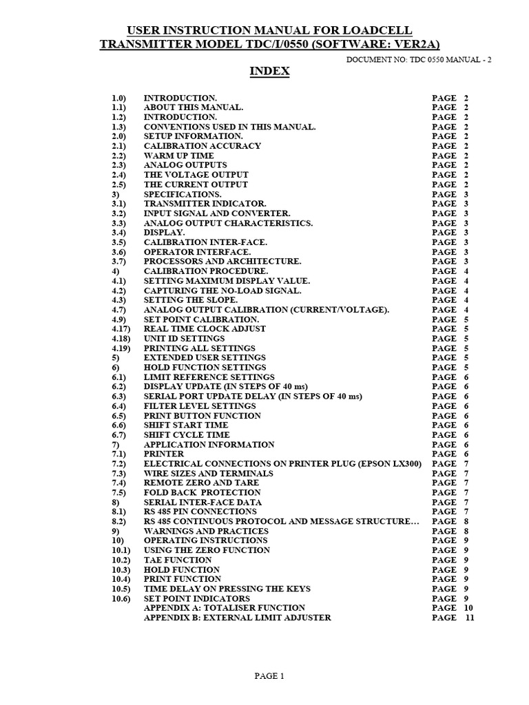 tdc550Manual (1) | PDF | Input/Output | Electrical Connector