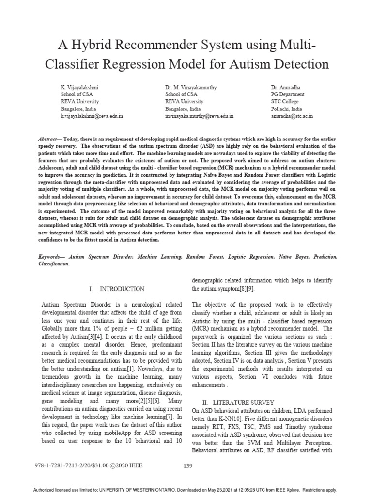 Vijayalakshmi 2020 | PDF | Receiver Operating Characteristic | Statistical Classification