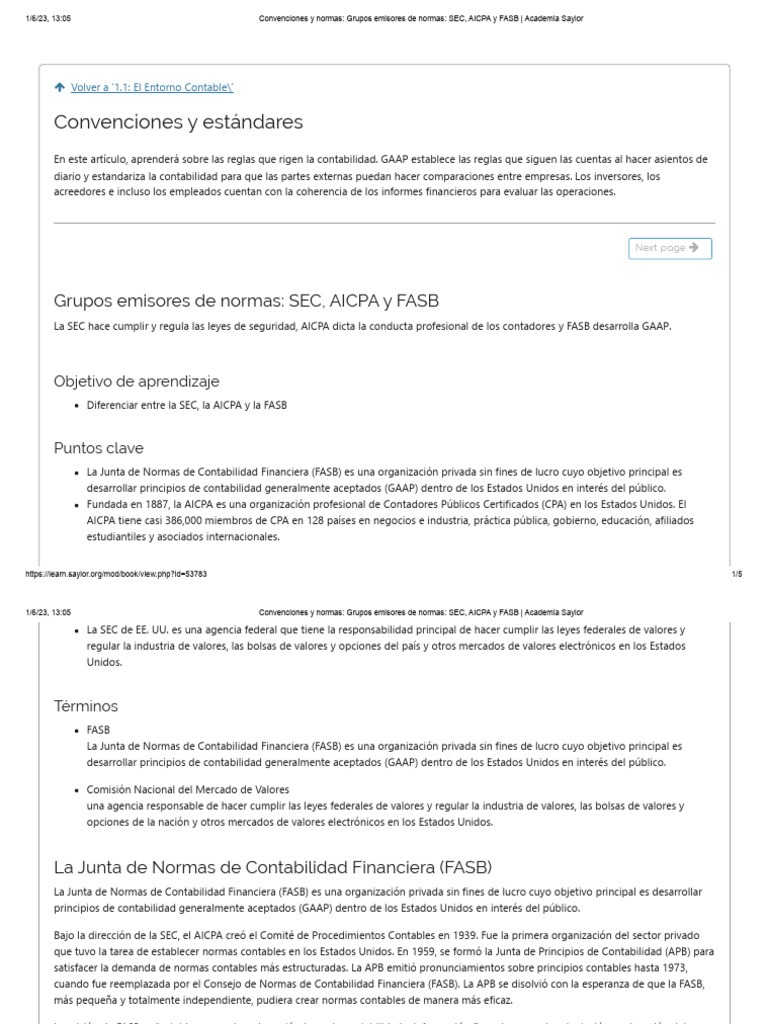 Convenciones y Normas - Grupos Emisores de Normas - SEC, AICPA y FASB ... Convenciones y Normas - Grupos Emisores de Normas - SEC, AICPA y FASB ...