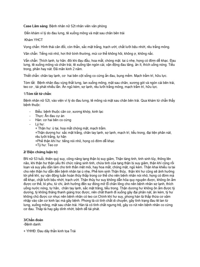 Case Lâm sàng | PDF