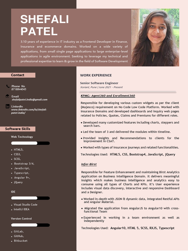 Shefali_Patel_Resume | PDF | Html5 | Angular Js
