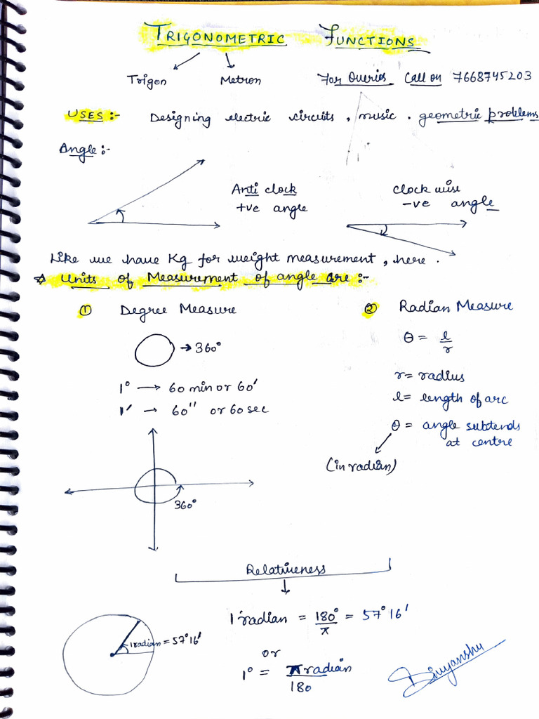 Trigonometry Concepts and Formulas | PDF | Special Functions ...