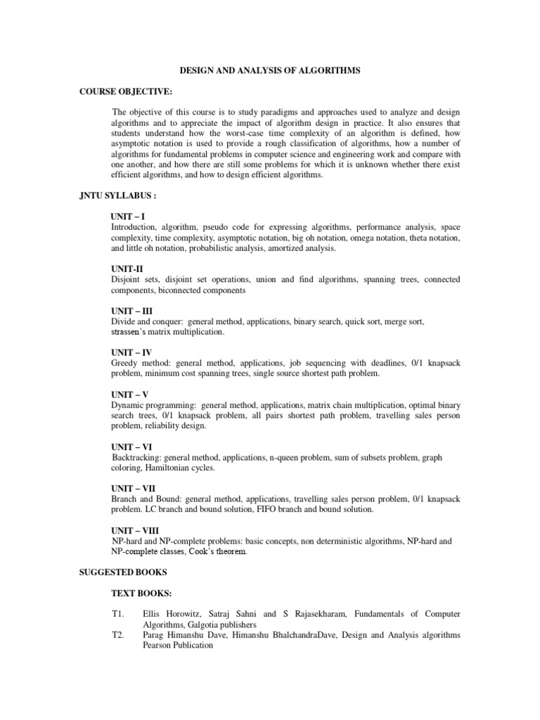 daa unit wise ques | PDF | Time Complexity | Dynamic Programming
