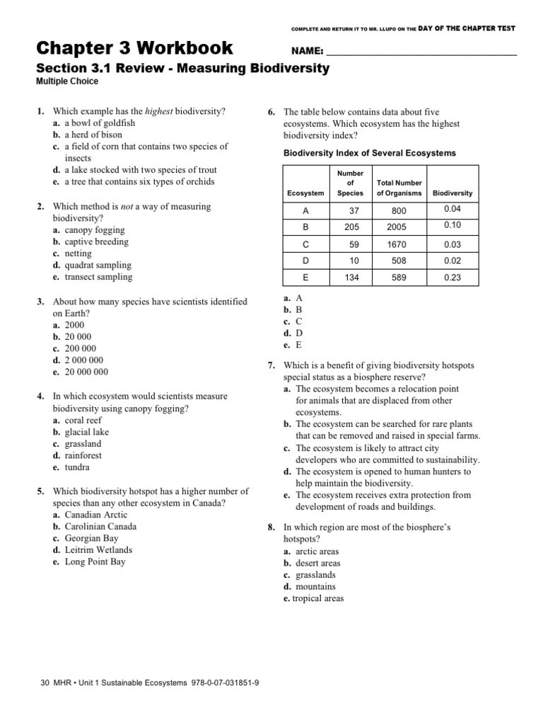 Ch3 Workbook On Science 9 | PDF | Biodiversity | Ecosystem