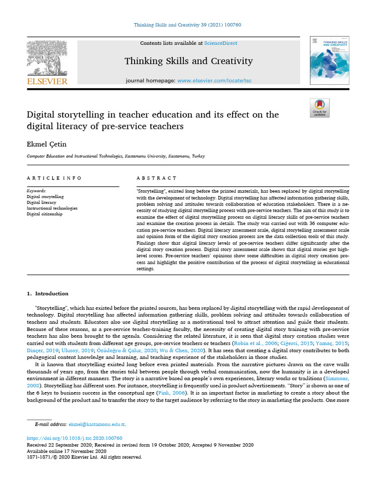 Digital Storytelling for Teachers | PDF | Educational Technology ...