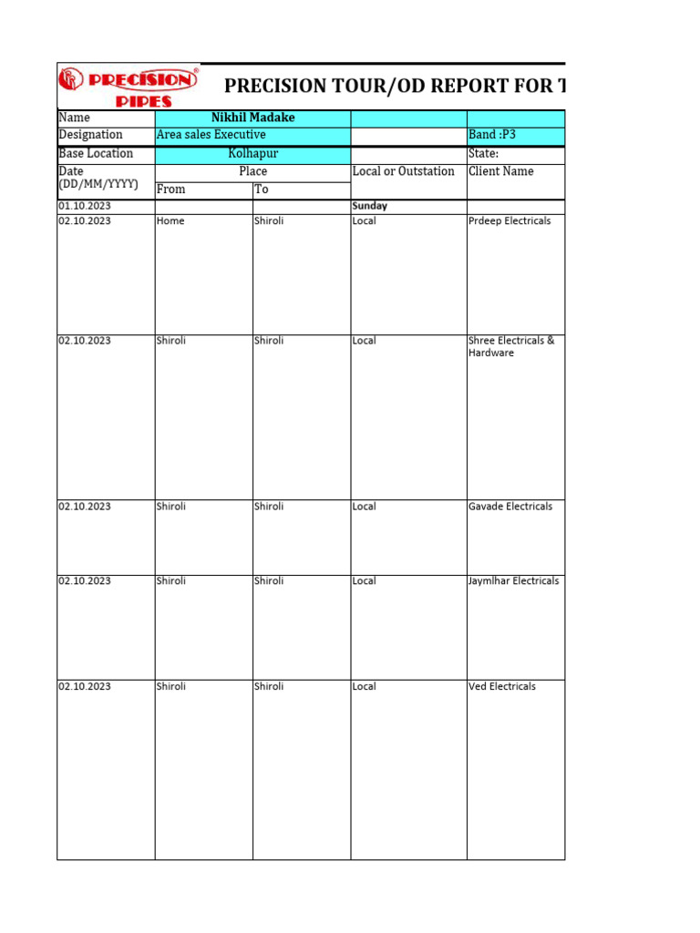 01 Oct To 31 Oct Attendance Statement Format | PDF