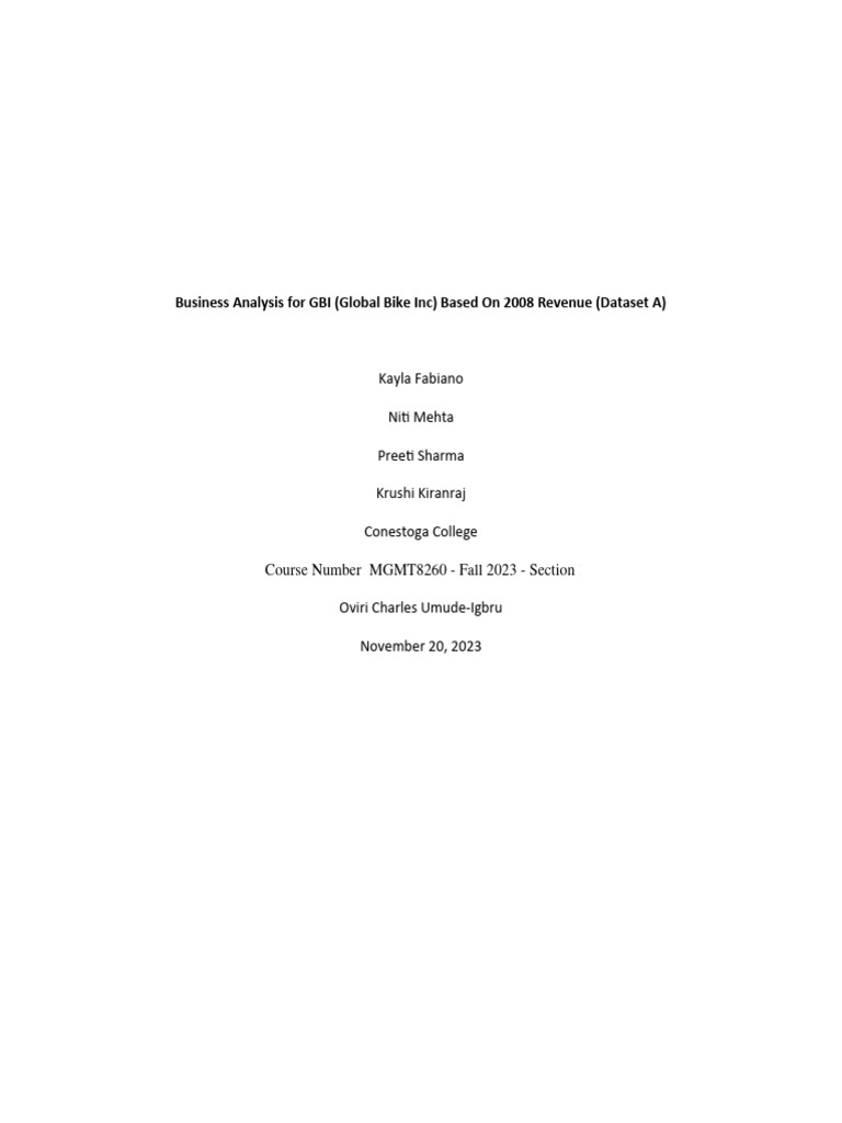 GBI Report - Team 1 - Dataset A | PDF | Marketing | Business Economics