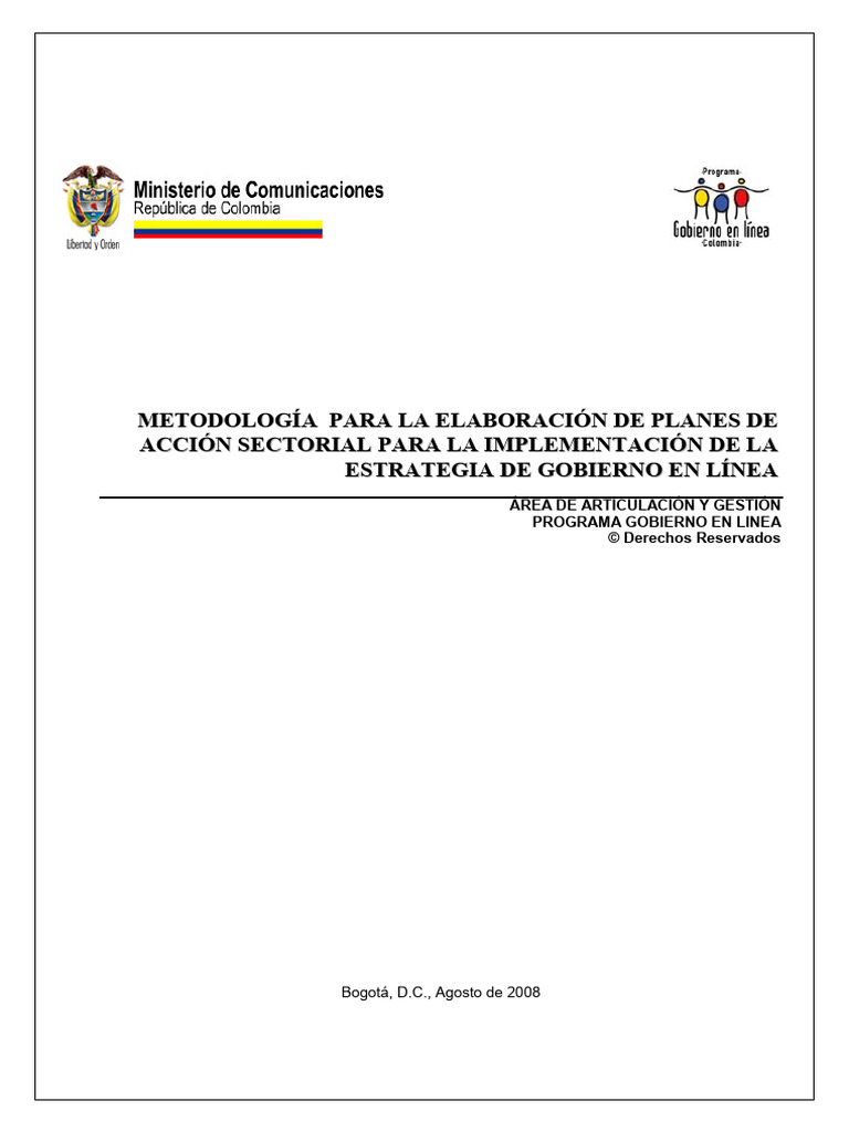 Metodolog A para Elaboraci N de Planes de Acci N Sectorial v1.0 2 | Descargar gratis PDF ...