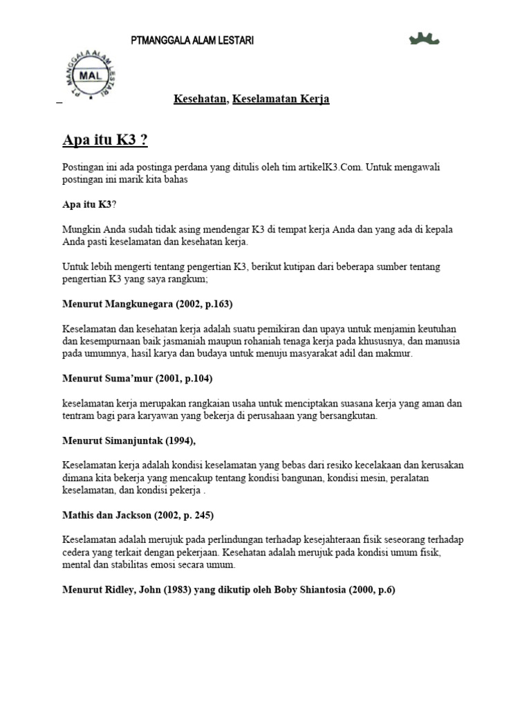Apa Itu K3 | PDF