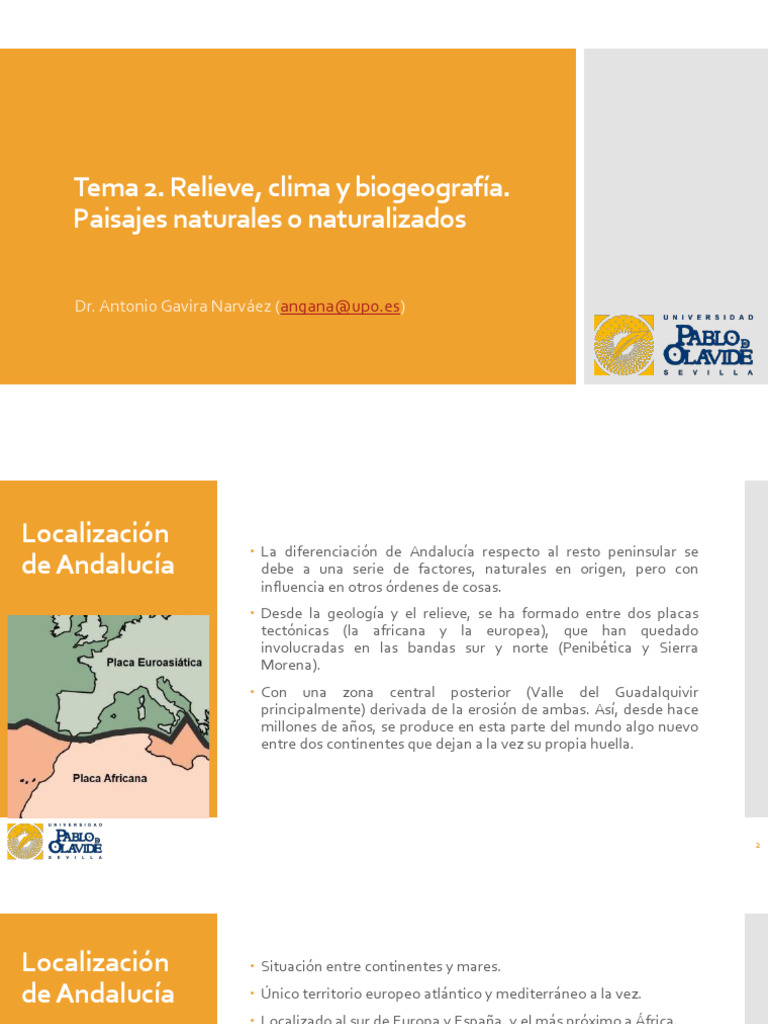 Tema 2. Relieve, clima y biogeografía. Paisajes naturales o naturalizados(6) | PDF | Clima ...