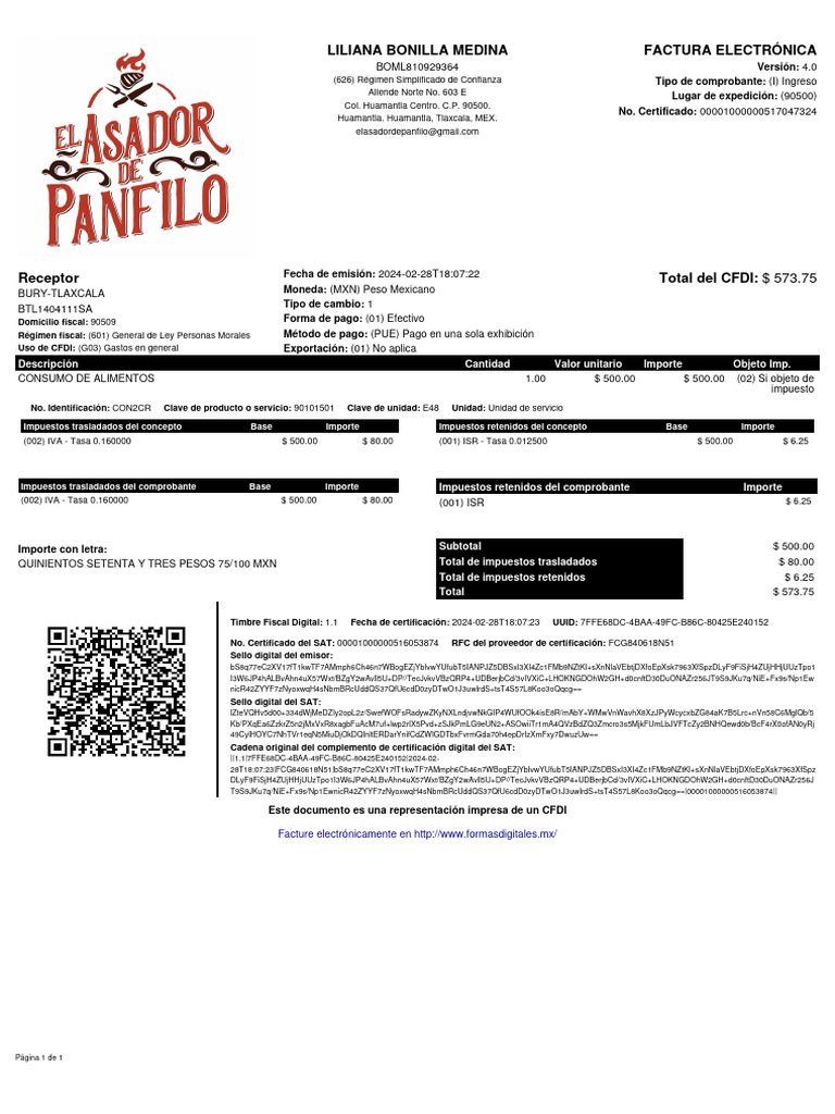 Factura Electrónica CFDI 4.0 México | PDF | Comercio | Impuestos