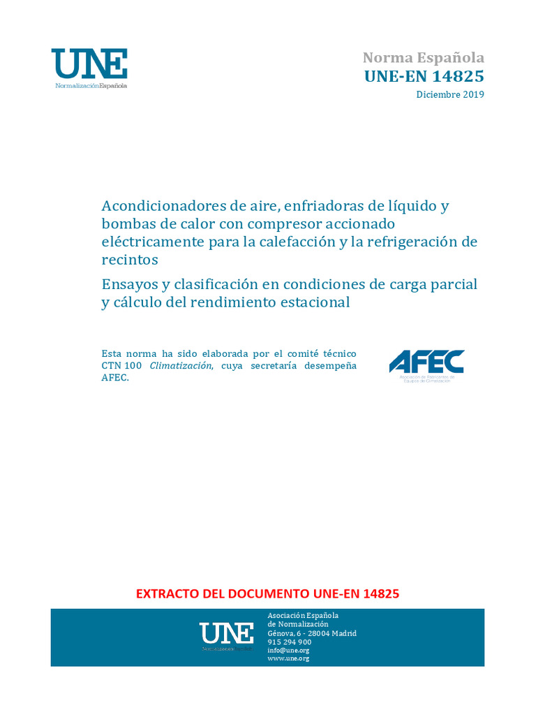 (Ex) Une-En 14825 2019 | PDF | Bomba de calor | Aire acondicionado