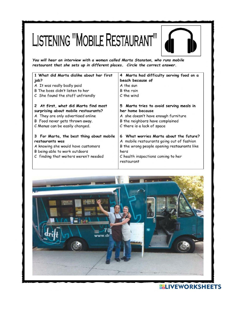 Mobile Restaurant - Listening | PDF