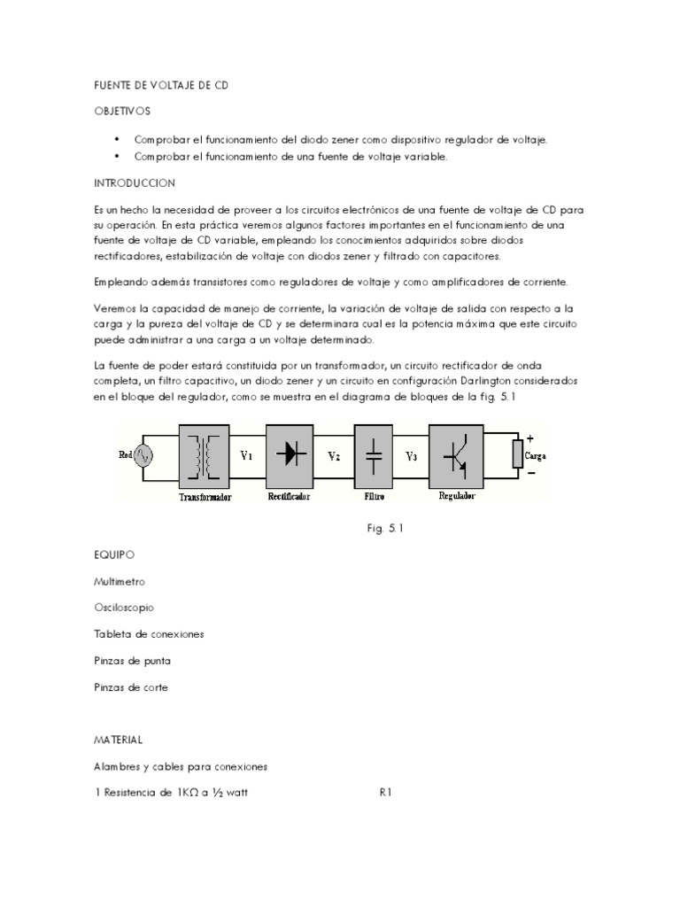 Fuente de Voltaje de CD | PDF | Rectificador | Transistor