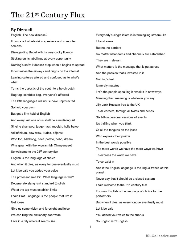 The 21st Century Flux | PDF | English Language | Language Families