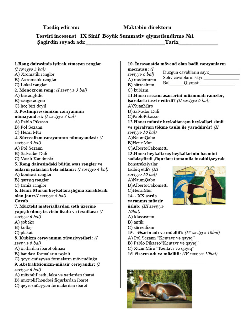 BSQ 9cu Si̇ni̇f 1 | PDF