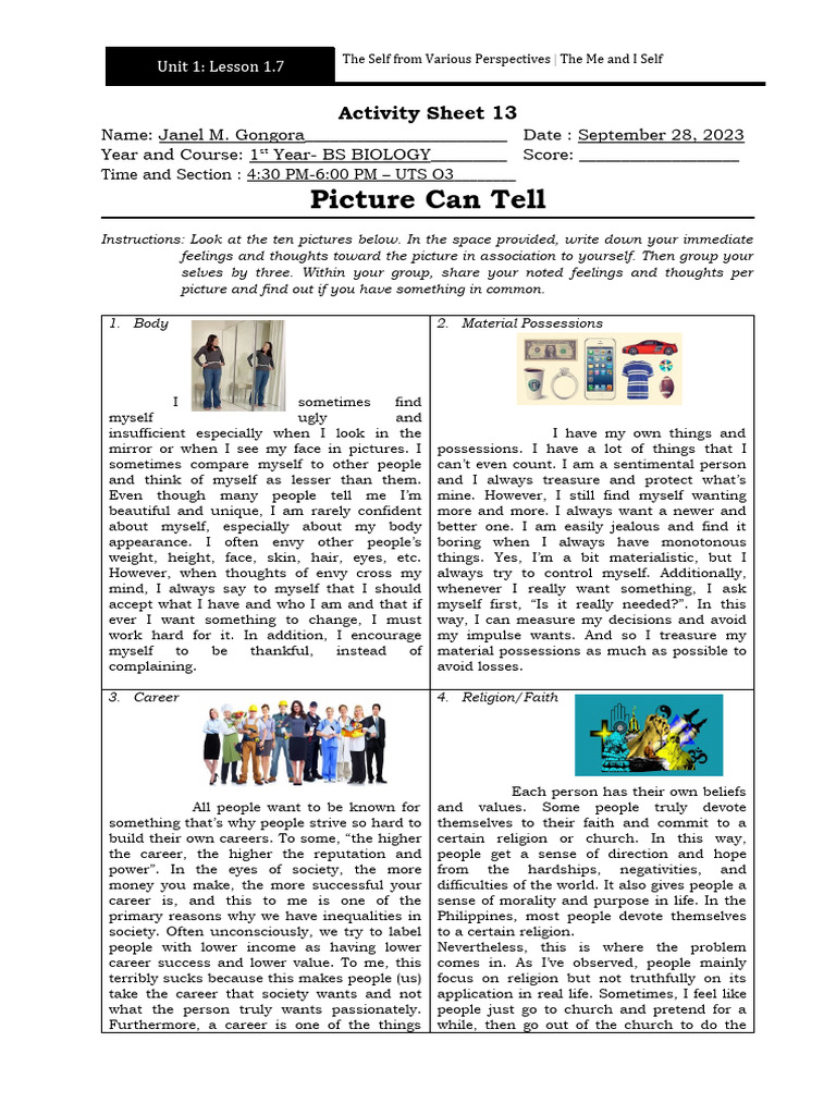 UTS - O3 Activity Sheet 13 | PDF | Faith | Knowledge
