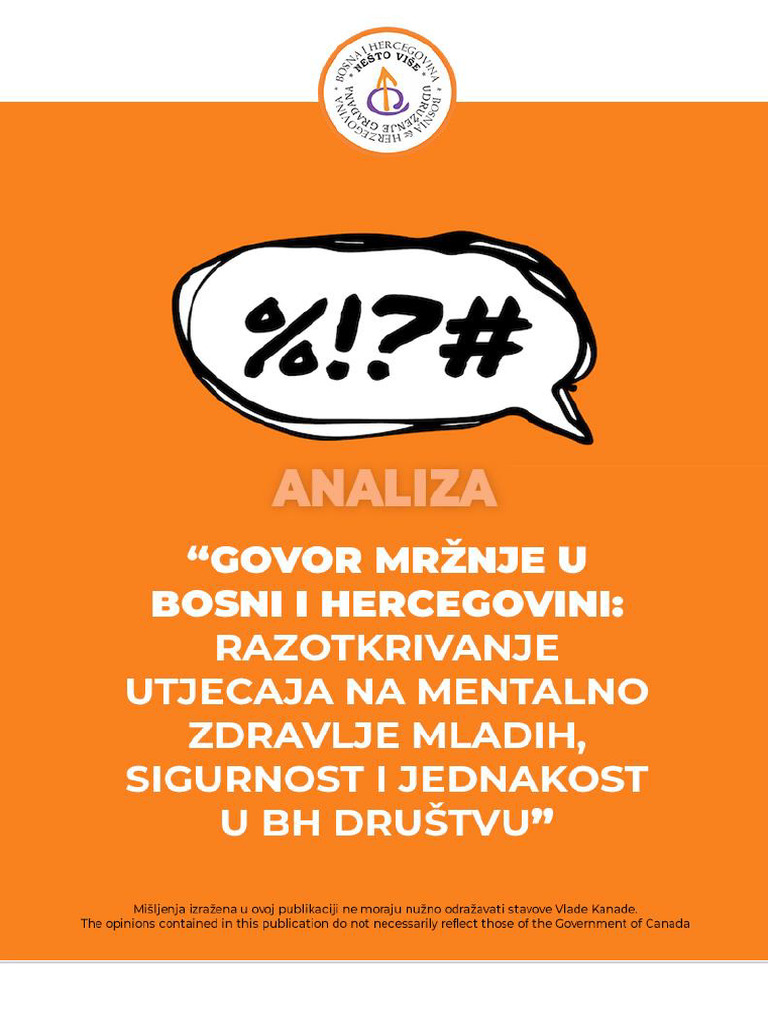 Govor Mrznje Bosna I Hercegovina Analiza UG NESTO VISE | PDF
