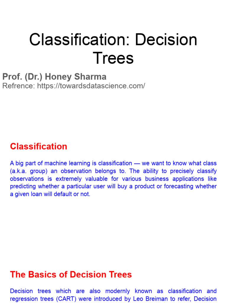 Classification - Decision Trees | PDF | Statistical Classification | Applied Mathematics