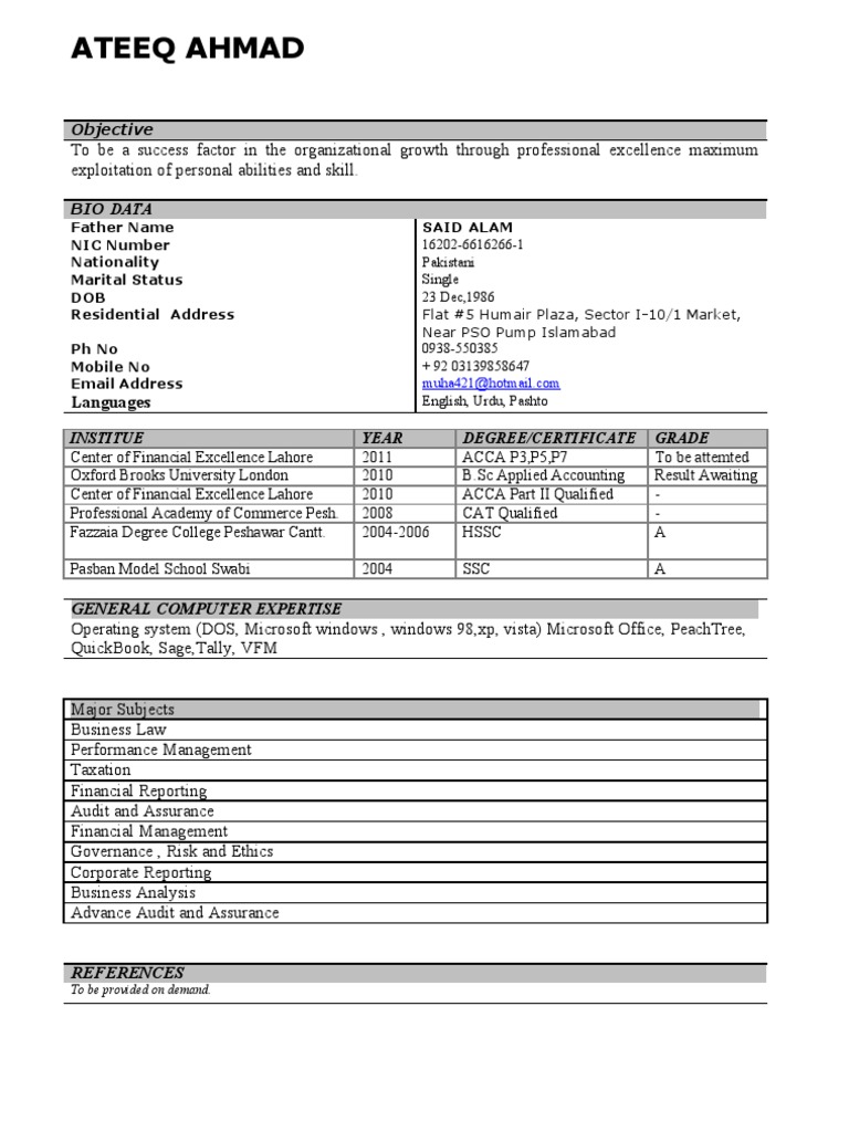 Ateeq CV | PDF