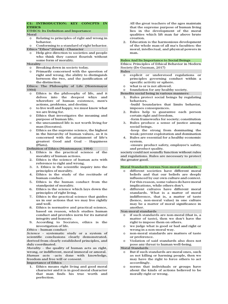 ETHICS-MIDTERMS | PDF | Morality | Relativism
