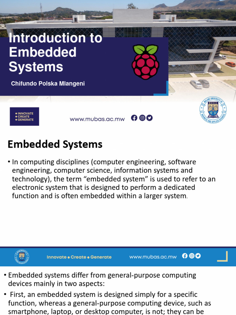 1 Embedded Systems Introduction Updated Pdf Microcontroller Embedded System