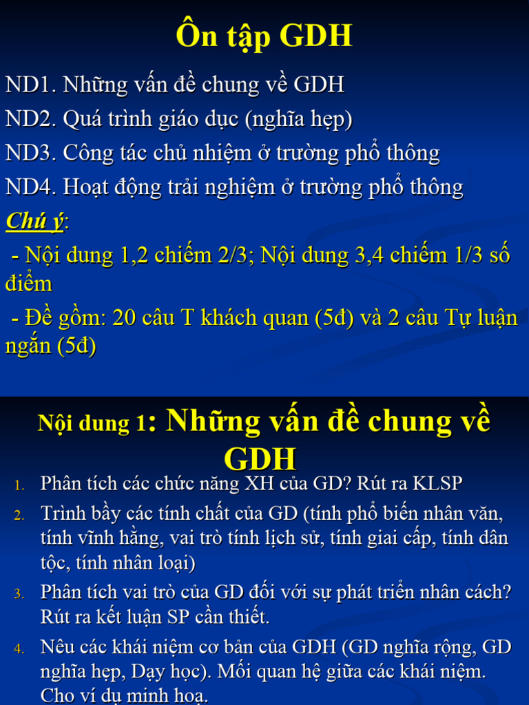 Ôn Tập GDH k71 7.2022 | PDF