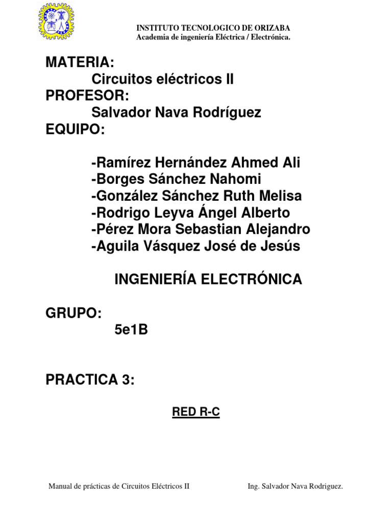 Práctica Circuitos R C Análisis Y Simulación Pdf Red Eléctrica