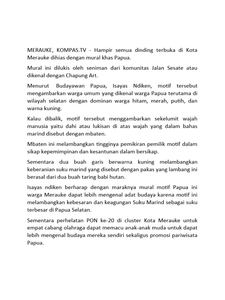 Mural Motif Suku Marind di Merauke | PDF