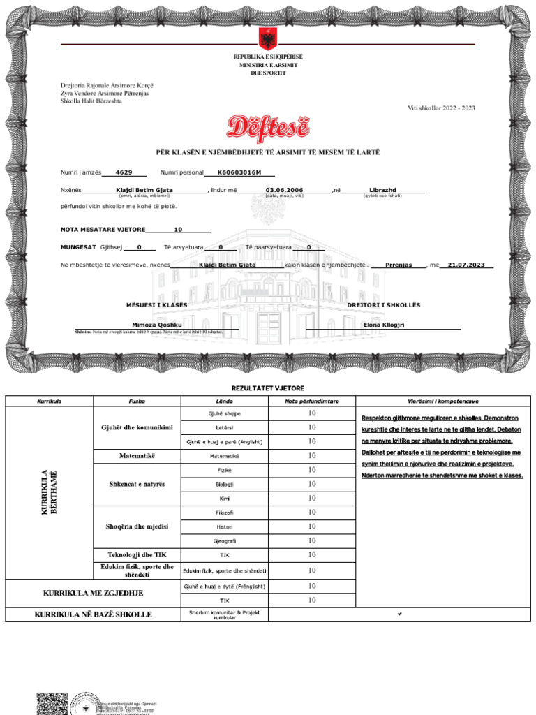 Klajdi Gjata-11A (1) | PDF